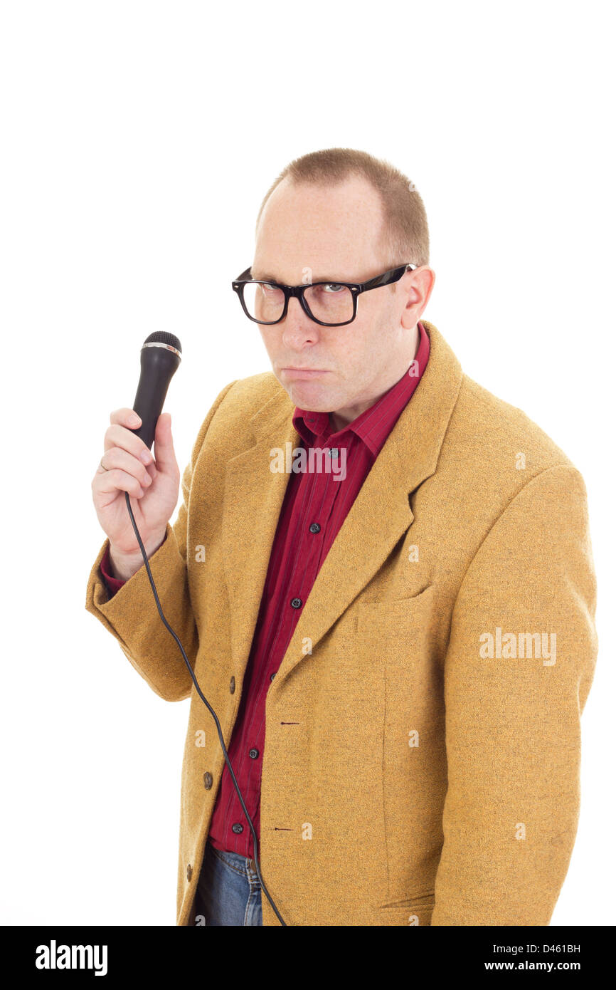 Businessman singing microphone hi-res stock photography and images - Alamy