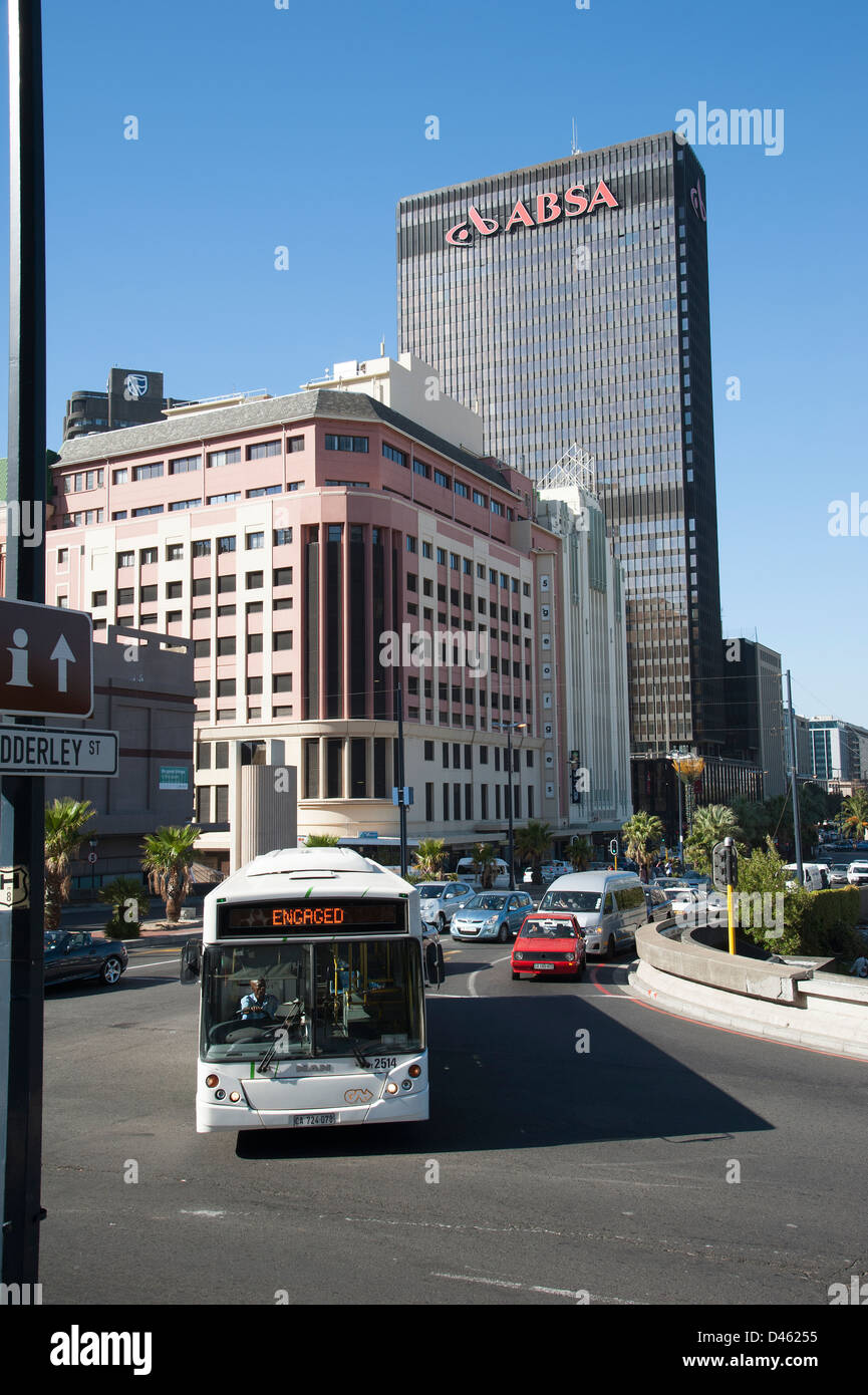 Cape Town city centre traffic. ABSA Bank building Stock Photo - Alamy