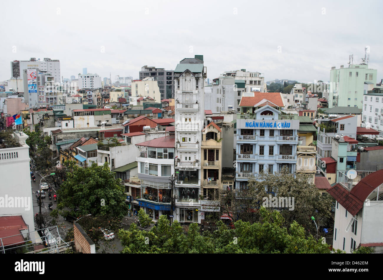 Scene of crowded building in Hanoi Stock Photo - Alamy