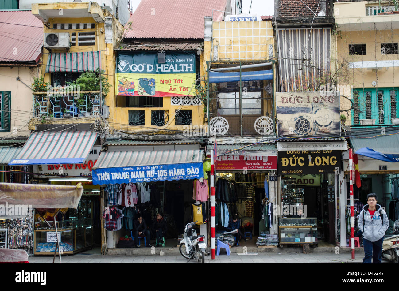 Shops in old Hanoi Stock Photo - Alamy