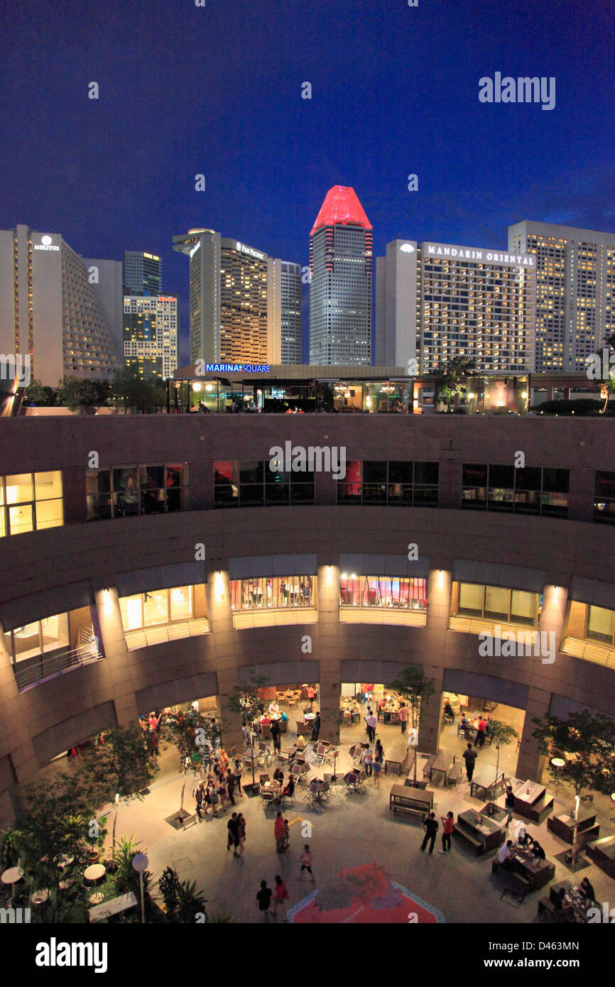Singapore, Marina district, skyline, promenade, nightlife Stock Photo ...