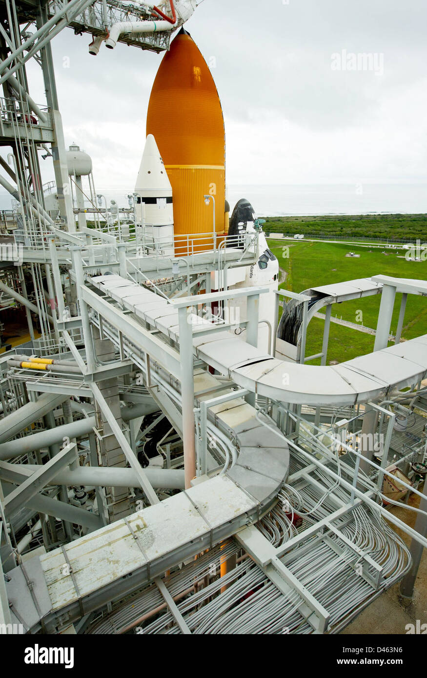 STS-135, the final Space Shuttle mission, is seen at Cape Canaveral ...