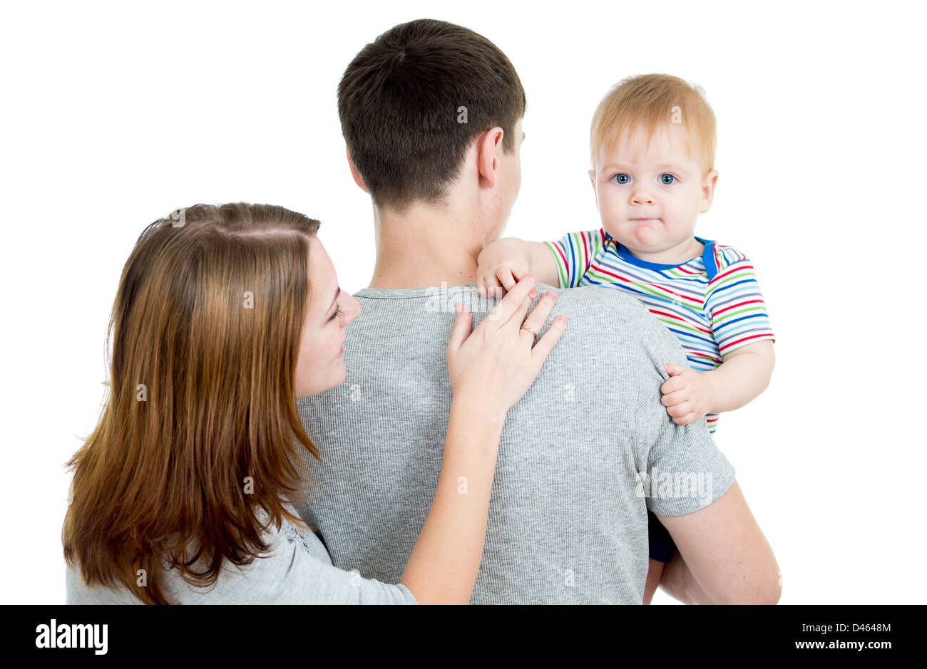 family isolated on white background Stock Photo - Alamy