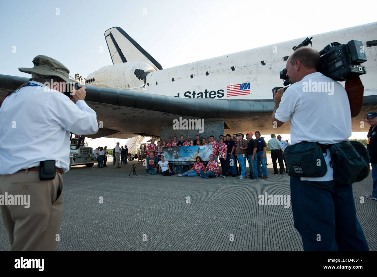 The Space Shuttle Atlantis lands on July 21, 2011, at the Shuttle ...