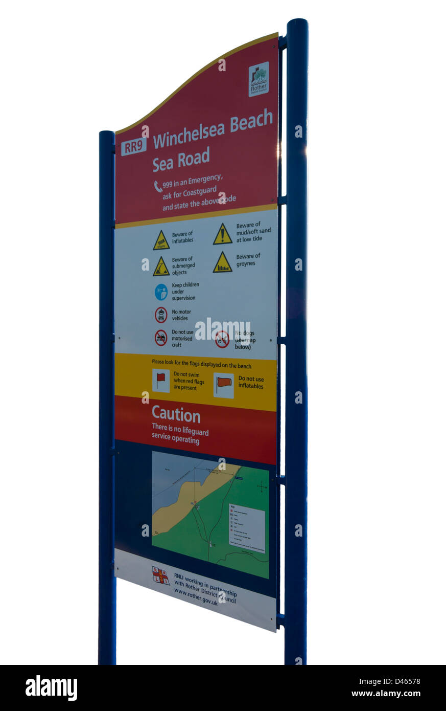 Uk safety signs beach hi-res stock photography and images - Alamy