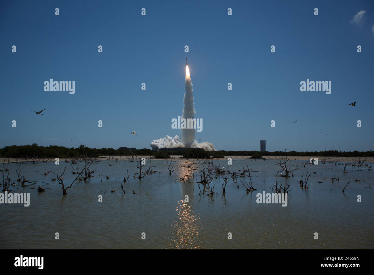 Atlas V Rocket Launches with Juno Spacecraft (201108050004HQ Stock ...