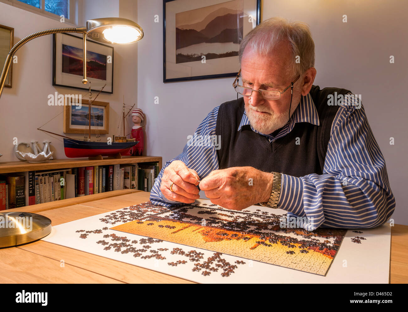 Jigsaw man puzzle oap hi-res stock photography and images - Alamy