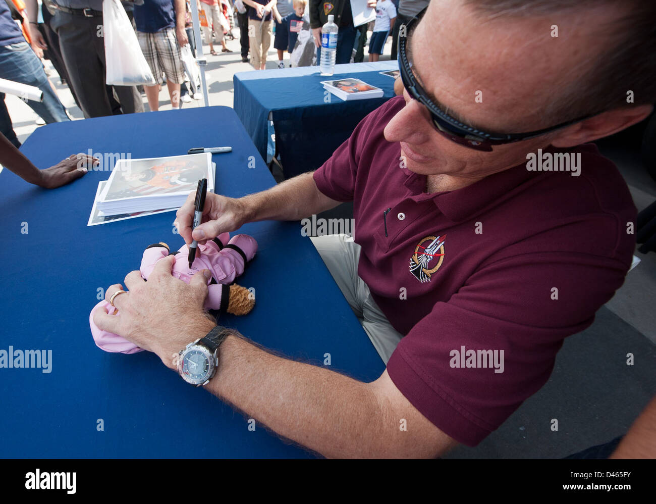 STS-135 crew, led by Commander Chris Ferguson, visits the Intrepid Sea ...