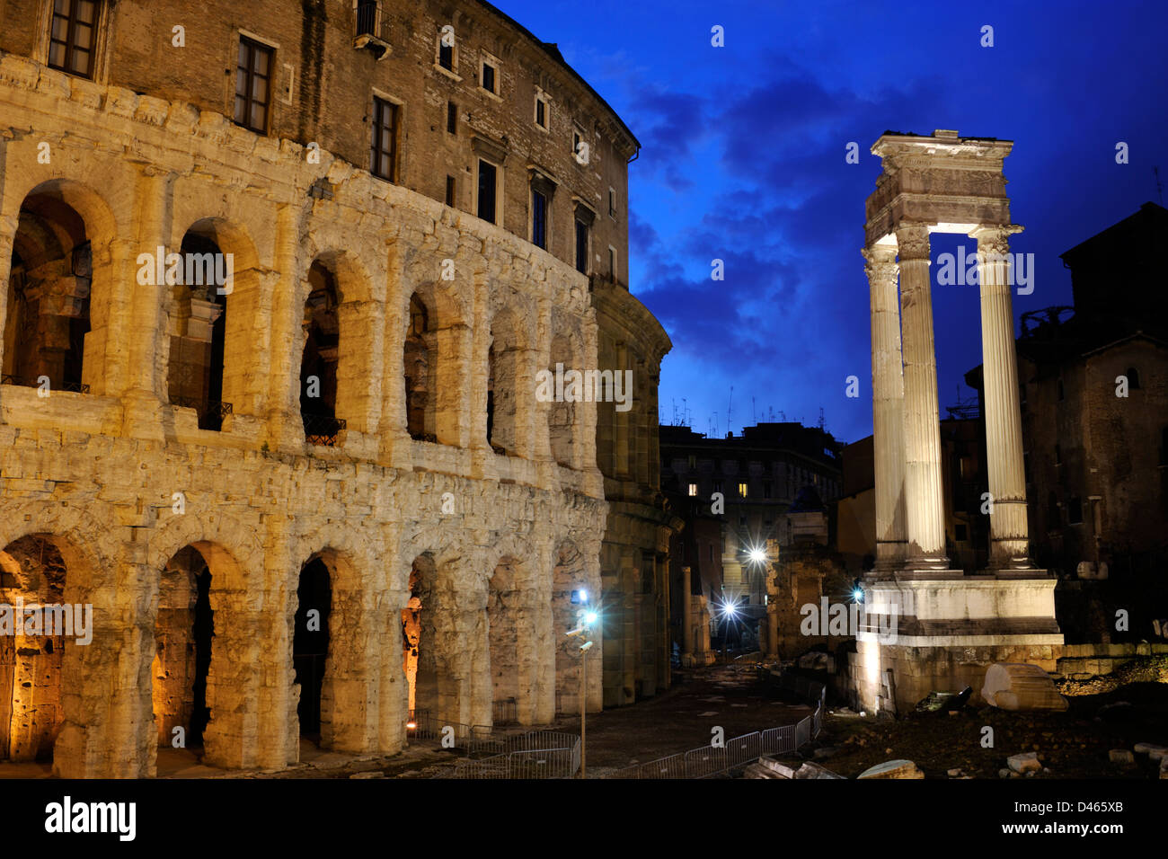 Italy, Rome, Marcellus theatre and temple of Apollo Sosianus Stock ...