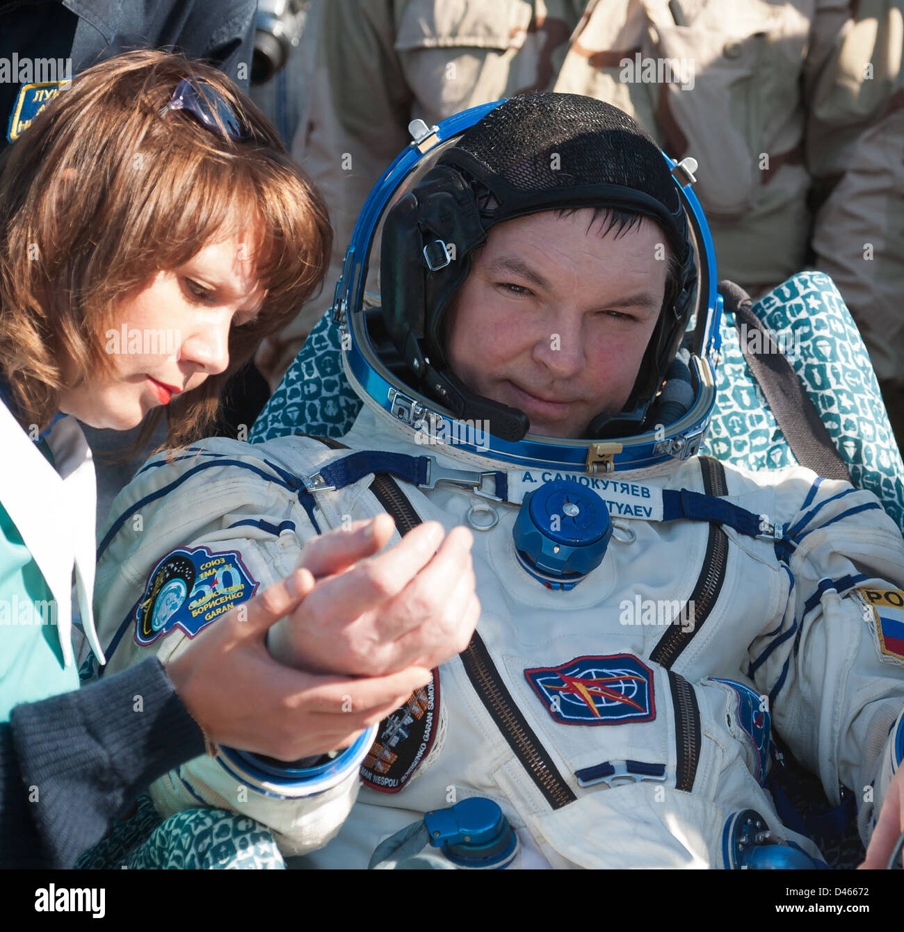 Expedition 28 crew members, including Russian cosmonaut Alexander ...