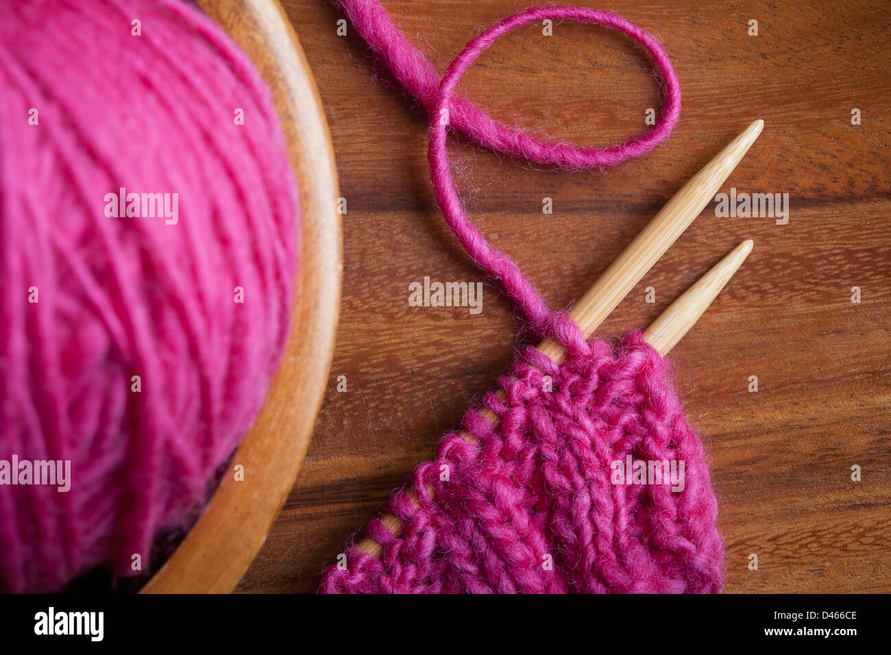 Knitting needles ball wool hi-res stock photography and images - Alamy