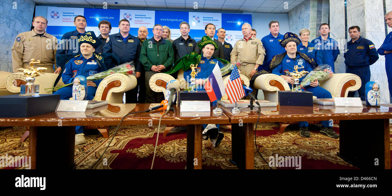 The Expedition 28 crew, including Alexander Samokutyaev and Andrey ...