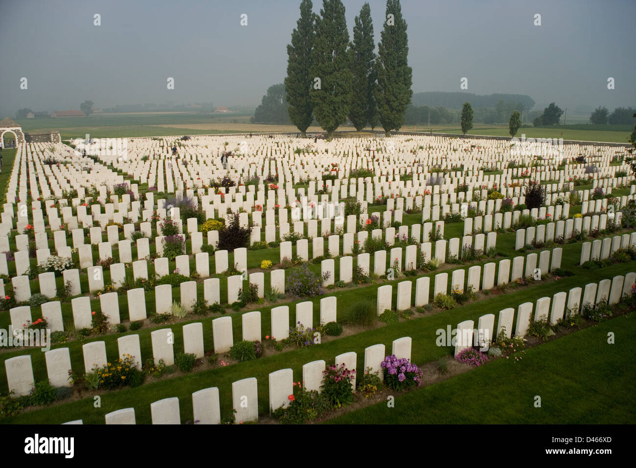 Tyne Cot British First World war cemetery on Passchendaele ridge in ...