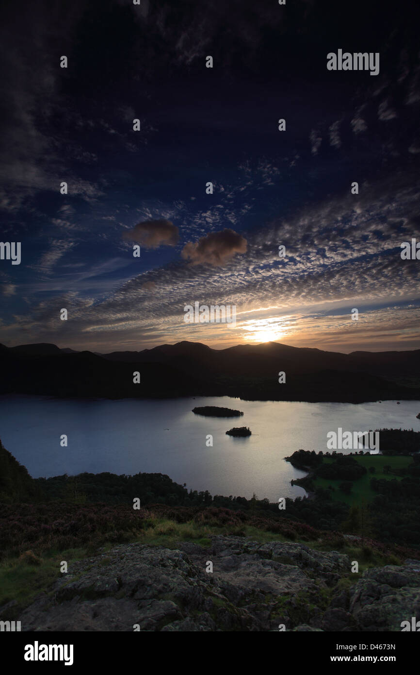 Sunset Altocumulus Stratiformis clouds, Derwentwater, Keswick, Lake ...