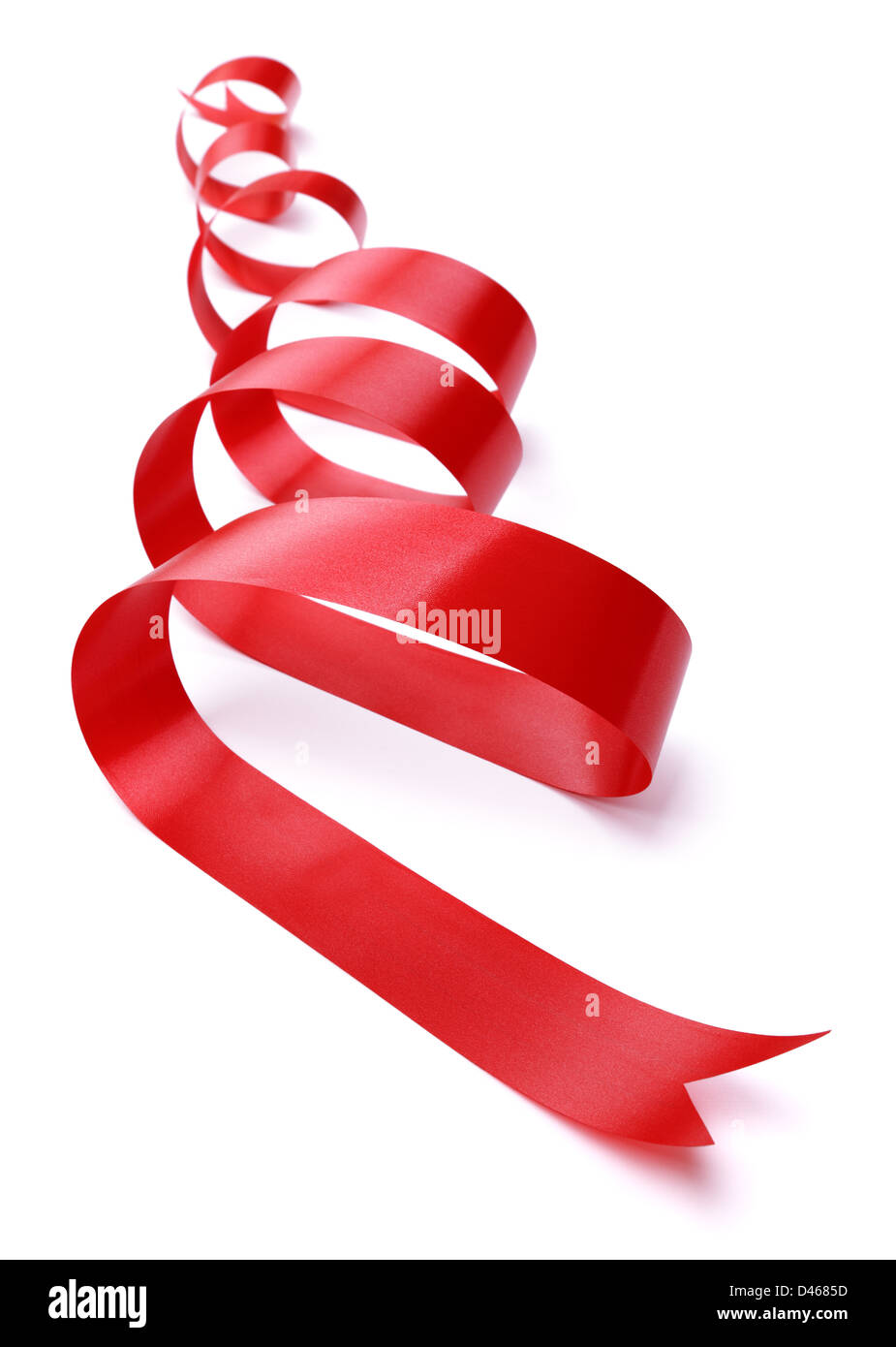 Red ribbon spiral on white Cut Out Stock Images & Pictures - Alamy