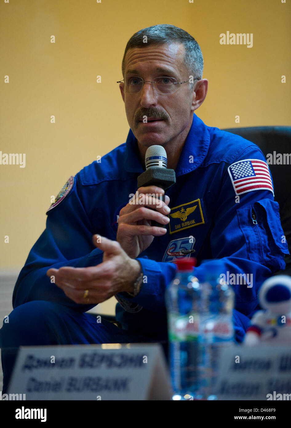 The Expedition 29 crew, consisting of NASA astronaut Daniel Burbank and ...