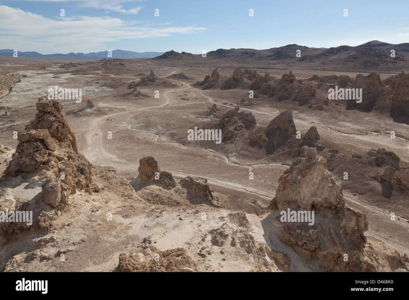 Aerial view of the Trona Pinnacles, California Desert National ...