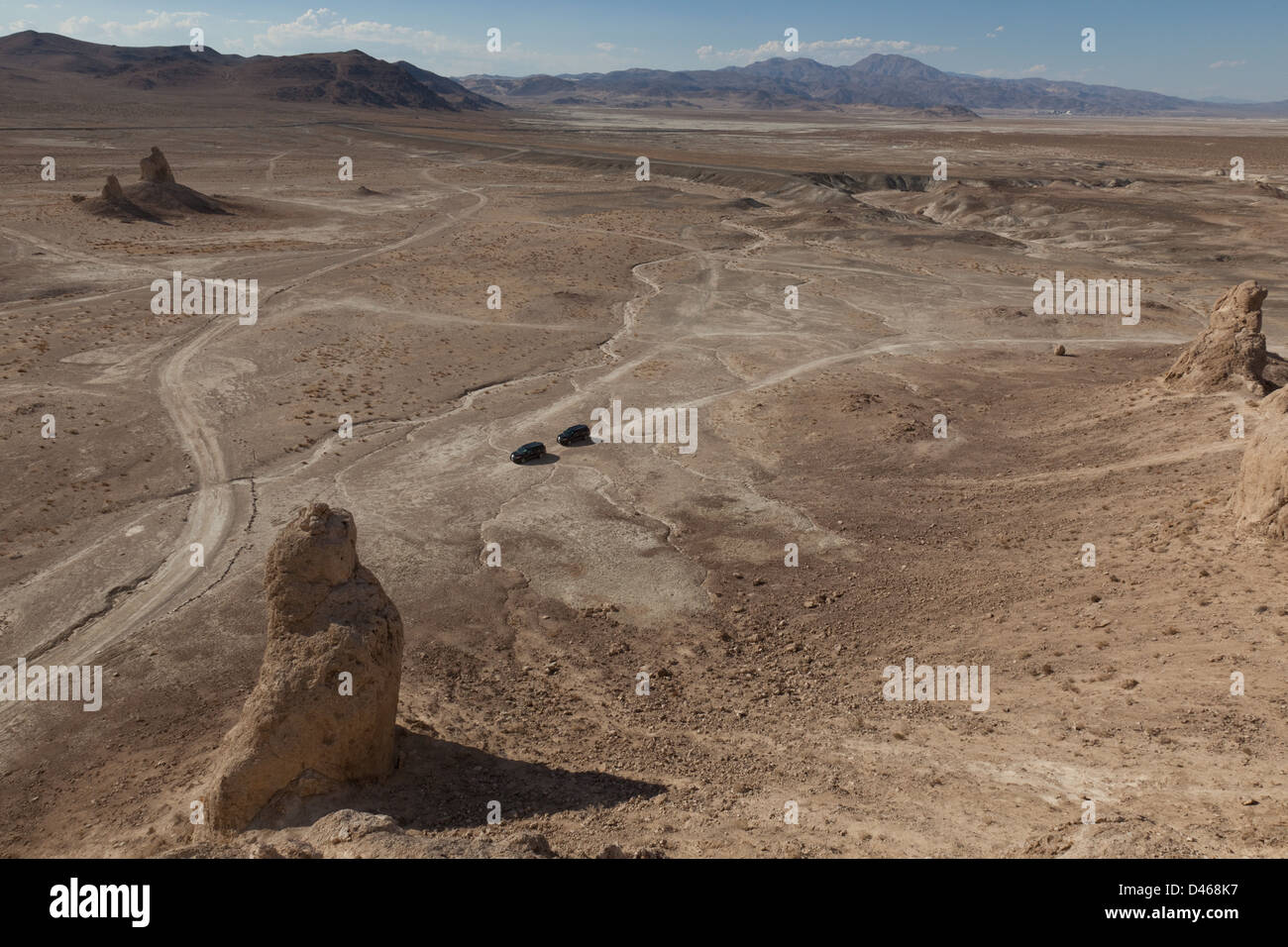 Aerial view of the Trona Pinnacles, California Desert National ...