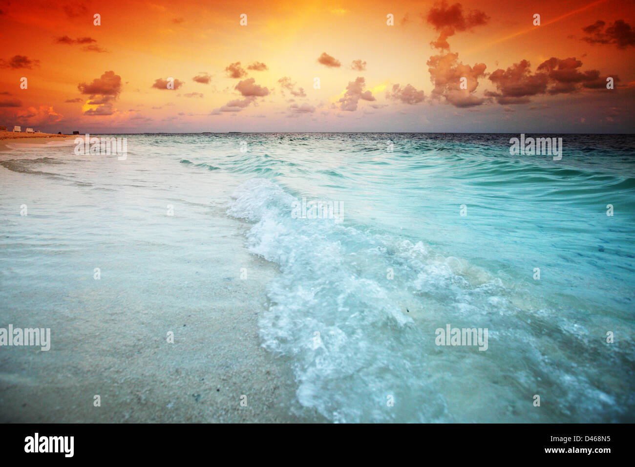 sunset on the sea beach Stock Photo - Alamy