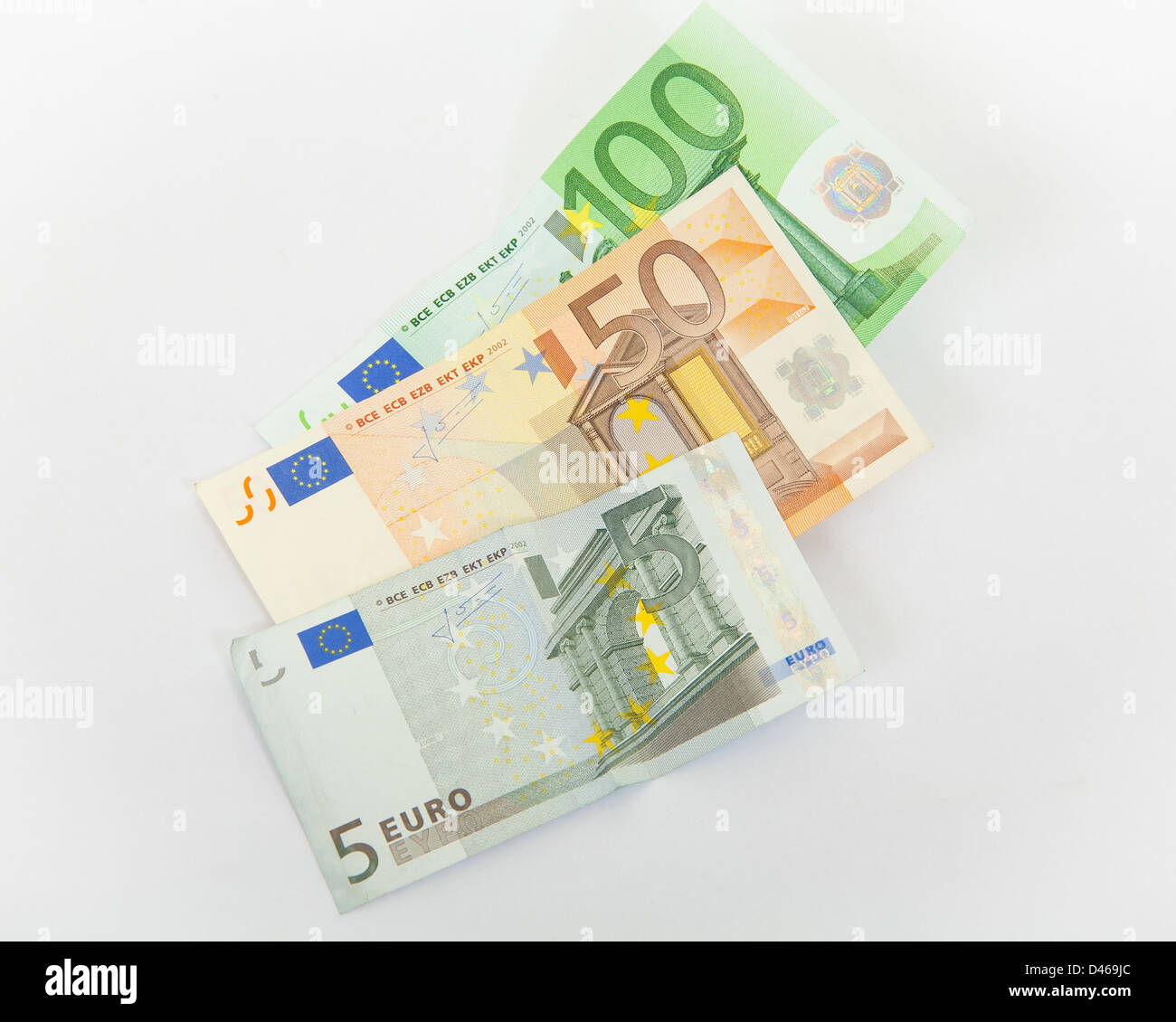 Euro banknotes on white background Stock Photo - Alamy