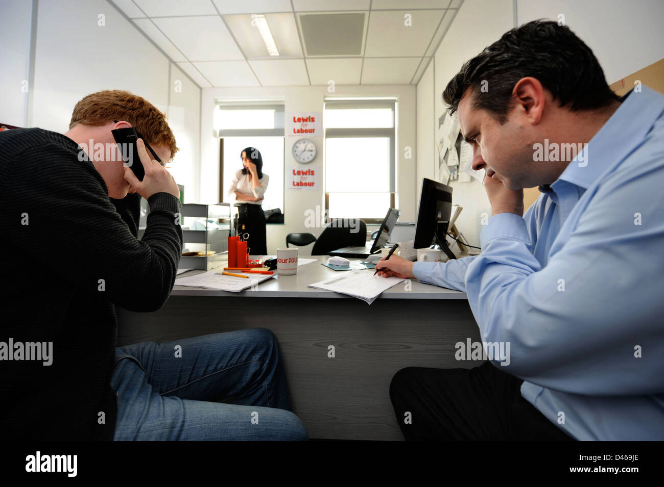 Wales Assembly Member for Merthyr Tydfil Huw Lewis (right) pictured in ...