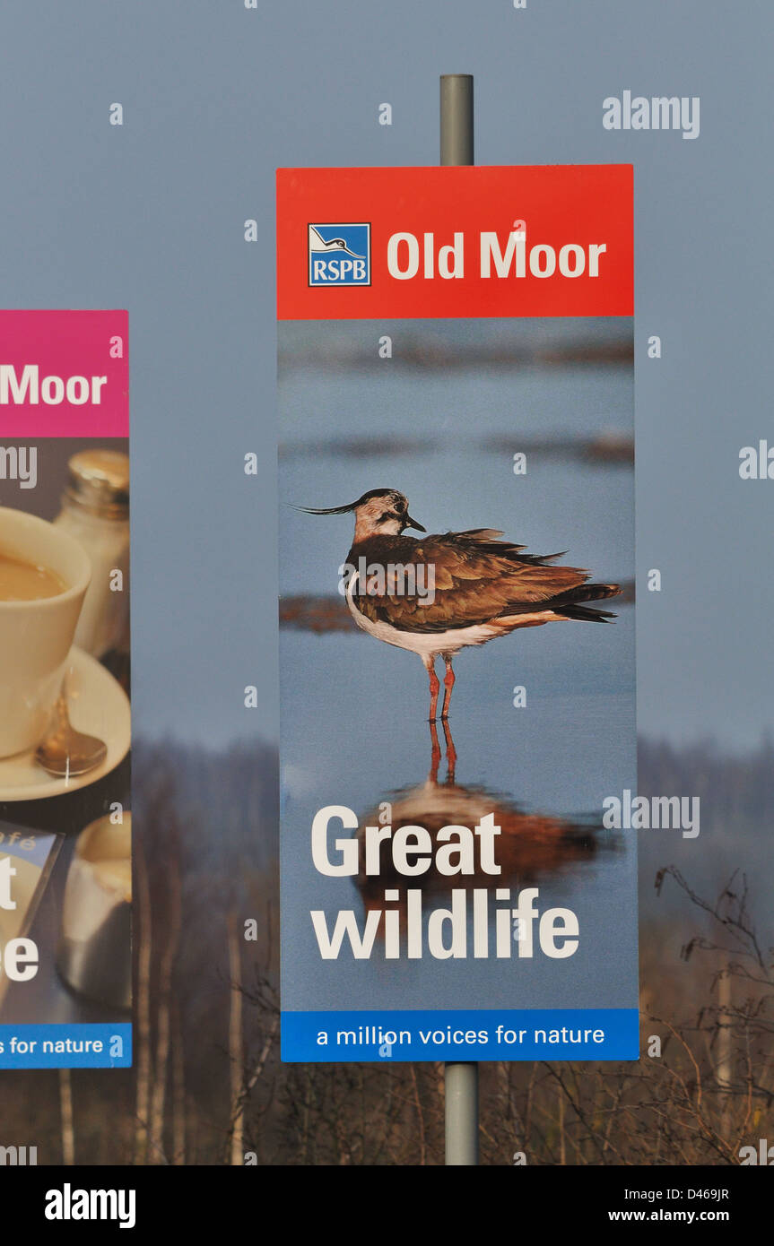 RSPB Old Moor advertising signs Stock Photo - Alamy