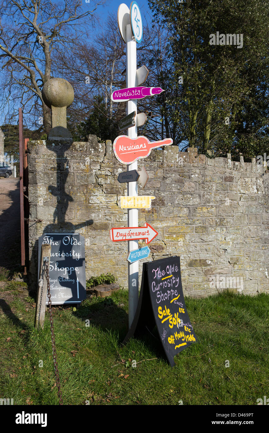 Directions sign in Hay On Wye Stock Photo - Alamy