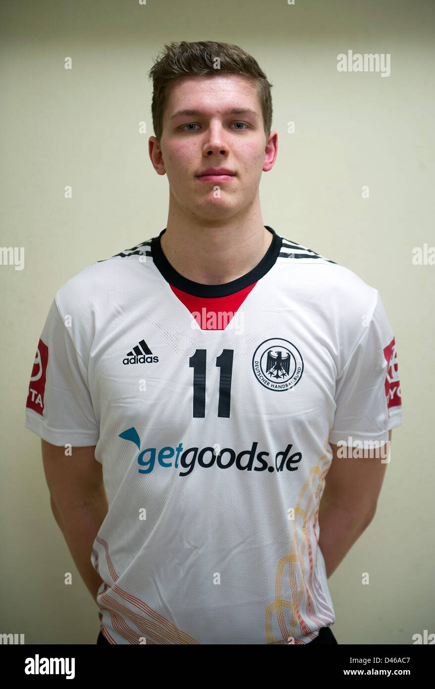 Player of the men's German national handball team, Christian Dissinger ...