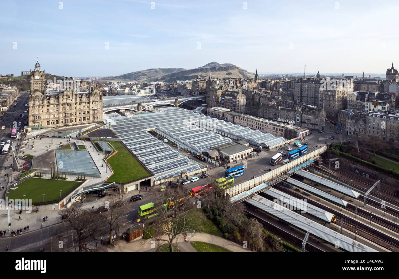 Edinburgh Waverley Railway Station new roof seen from the Sir Walter ...