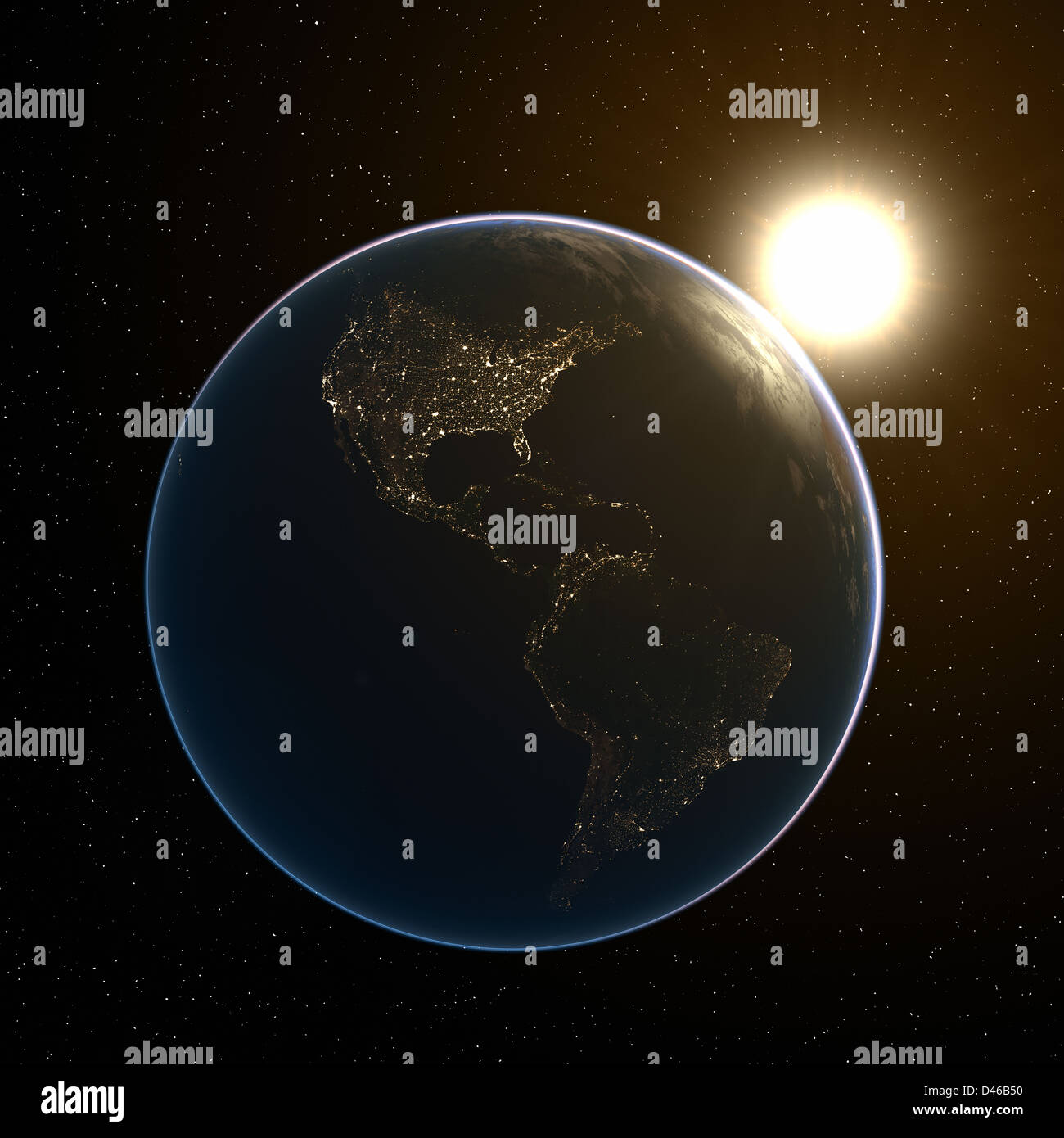 America's Lights at Night. Earth maps courtesy of NASA: http ...