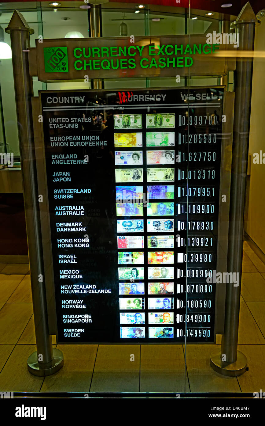 Currency exchange establishment Eaton Centre Mall Toronto Ontario ...