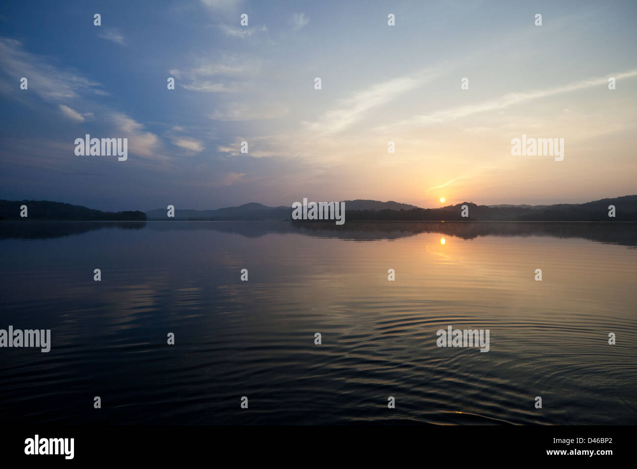 Sunrise over Rio Chagres, Soberania national park, Republic of Panama ...