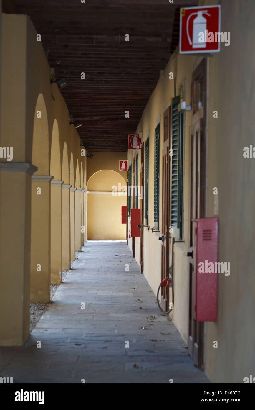 Exit sign hallway hi-res stock photography and images - Alamy