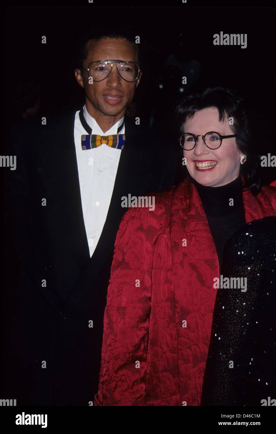 ARTHUR ASHE with Billie Jean King.Sudafed women's sports awards dinner ...