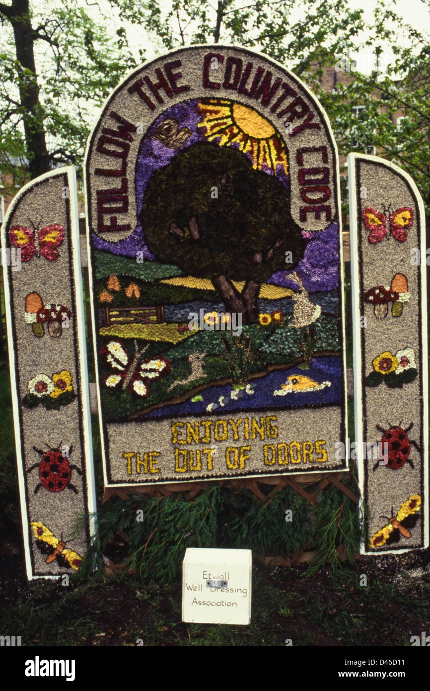 Well Dressing at Etwall Derbyshire England UK display entitled "Follow ...