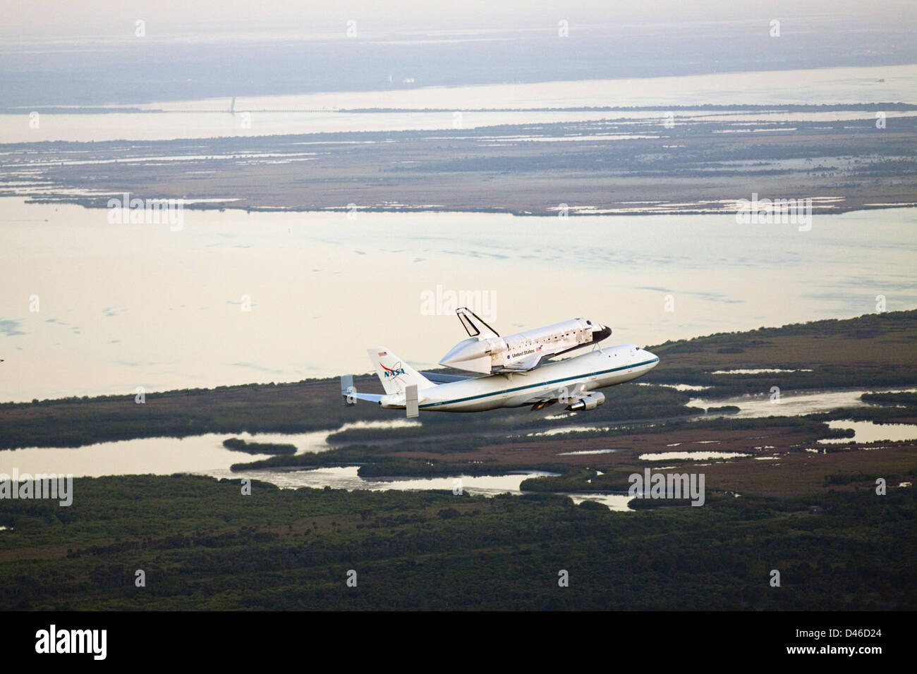 The NASA Boeing 747 Shuttle Carrier Aircraft (SCA) transports the Space ...