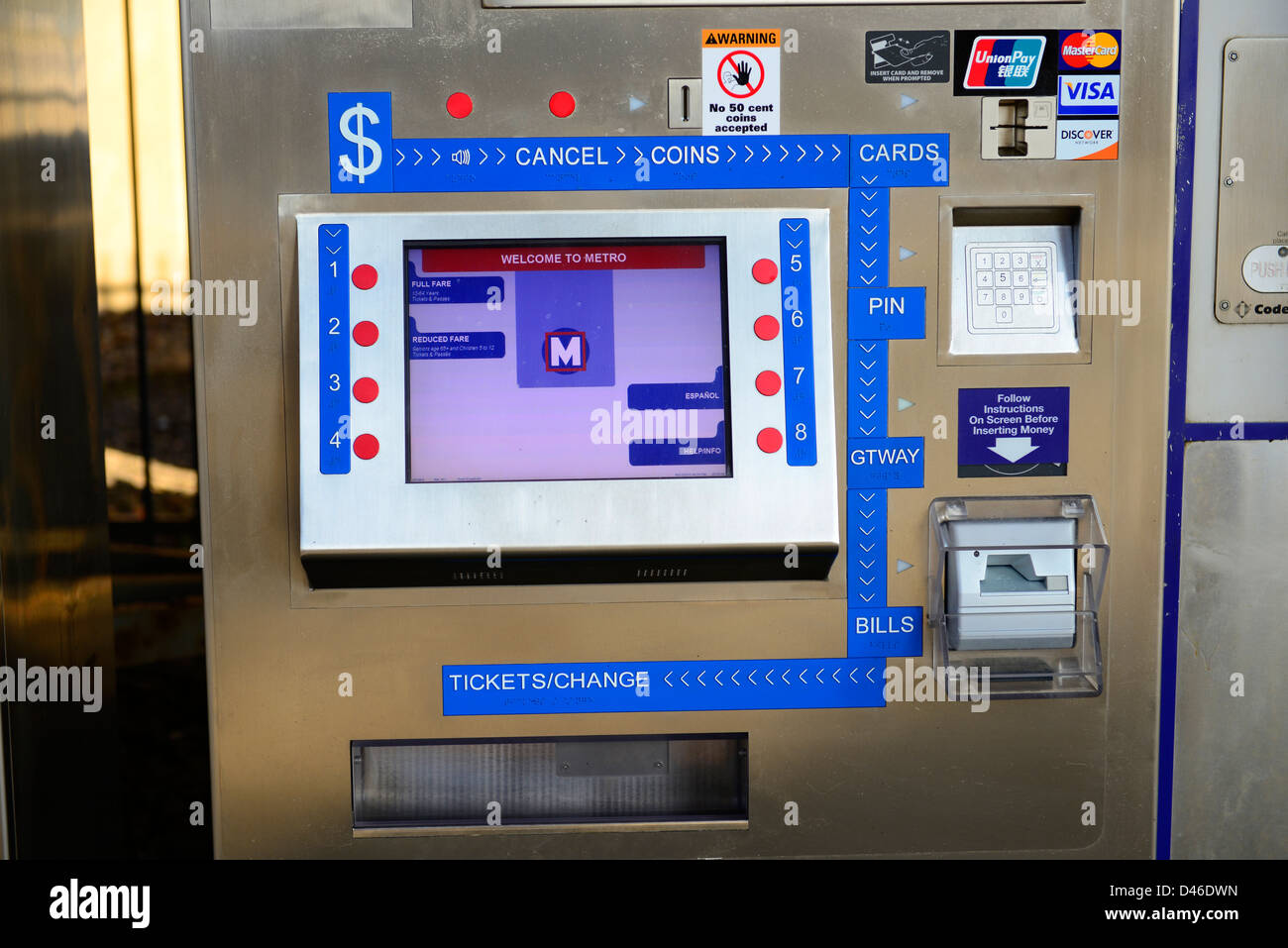 Ticket Machine Mass Transit for Commuters St. Louis Missouri Stock ...