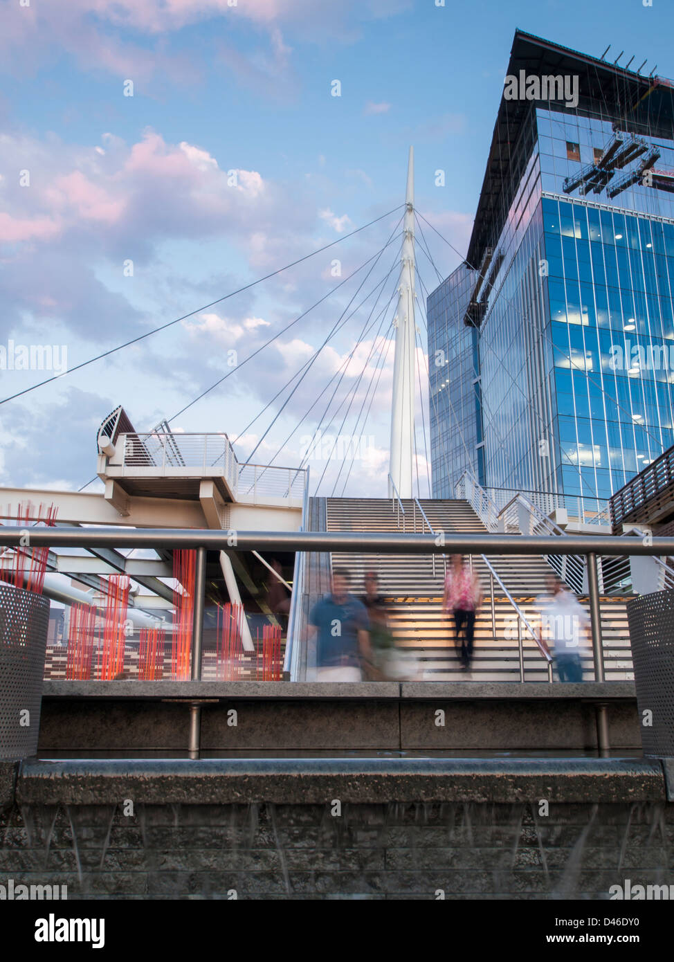 Denver Millennium Bridge at sunset Stock Photo - Alamy