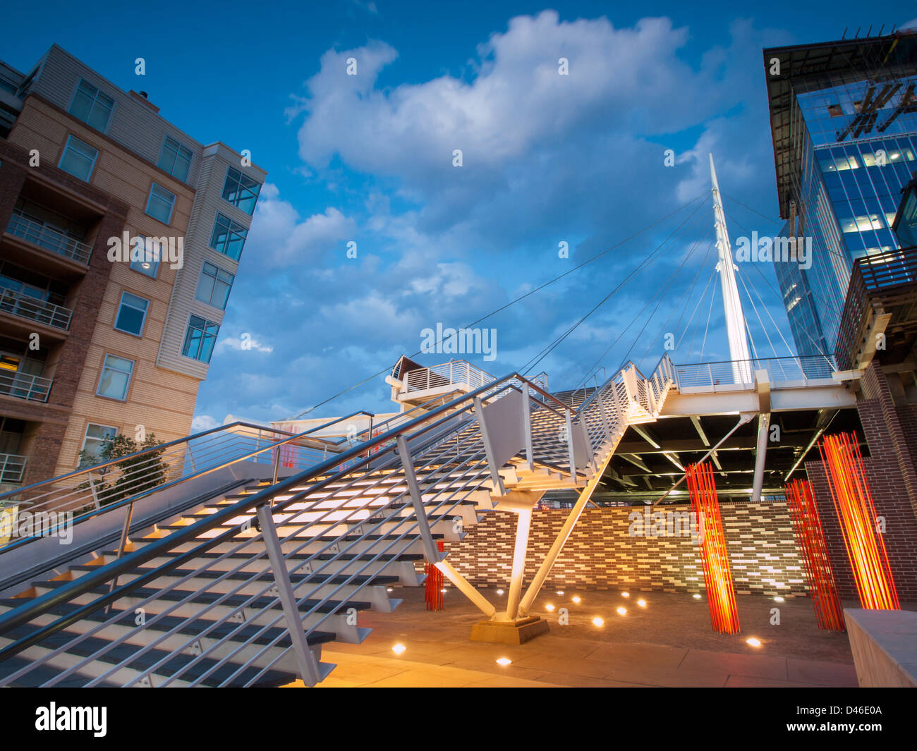 Denver Millennium Bridge at sunset Stock Photo - Alamy