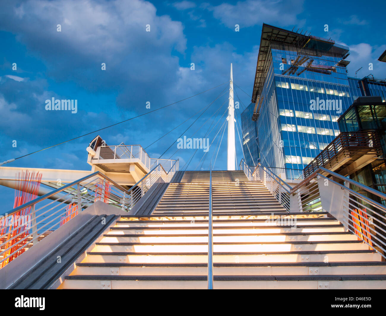 Denver Millennium Bridge at sunset Stock Photo - Alamy