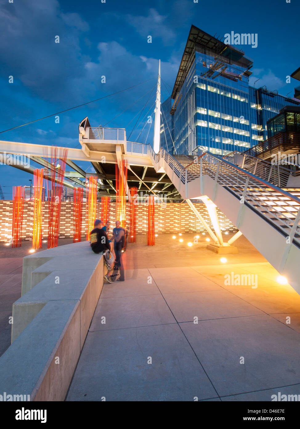 Denver Millennium Bridge at sunset Stock Photo - Alamy