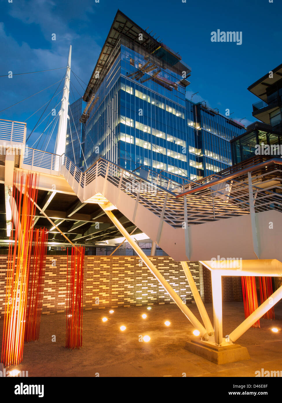 Denver Millennium Bridge at sunset Stock Photo - Alamy