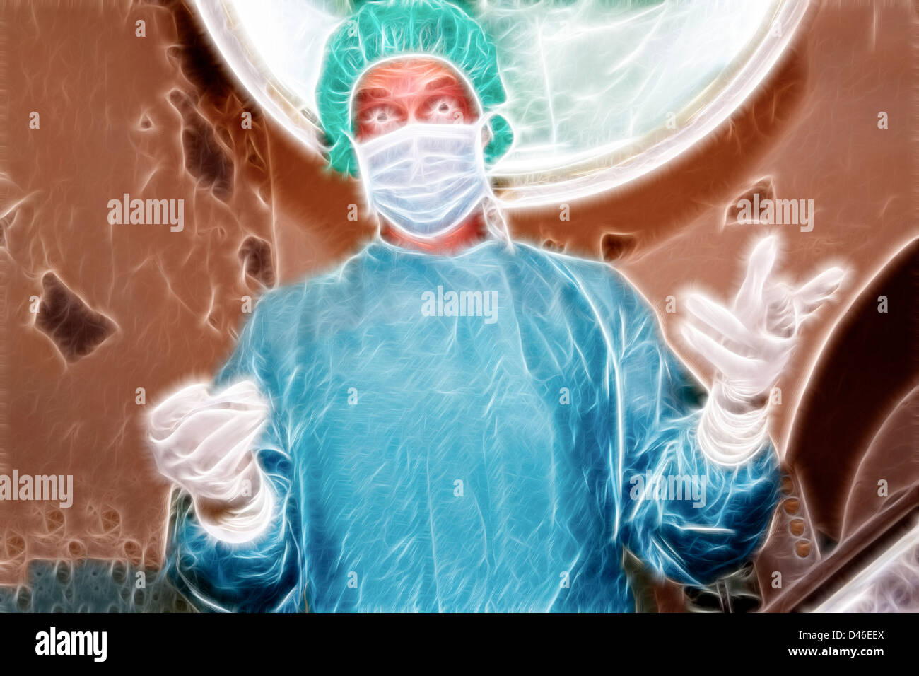 Surgeon ask camera man before coming difficult surgery Stock Photo - Alamy