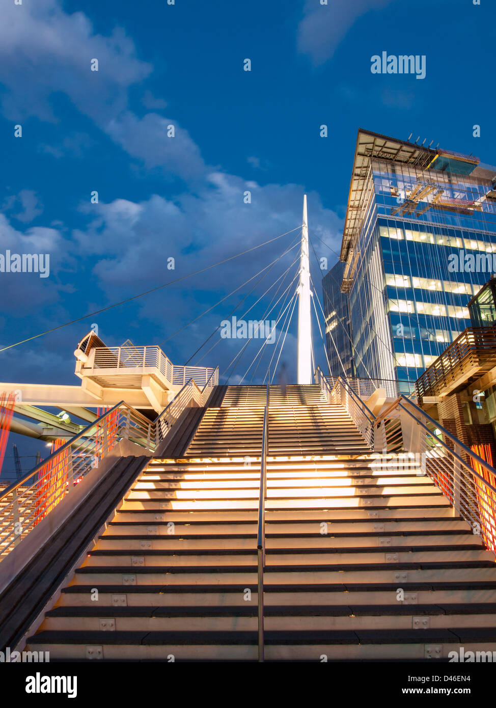Denver Millennium Bridge at sunset Stock Photo - Alamy