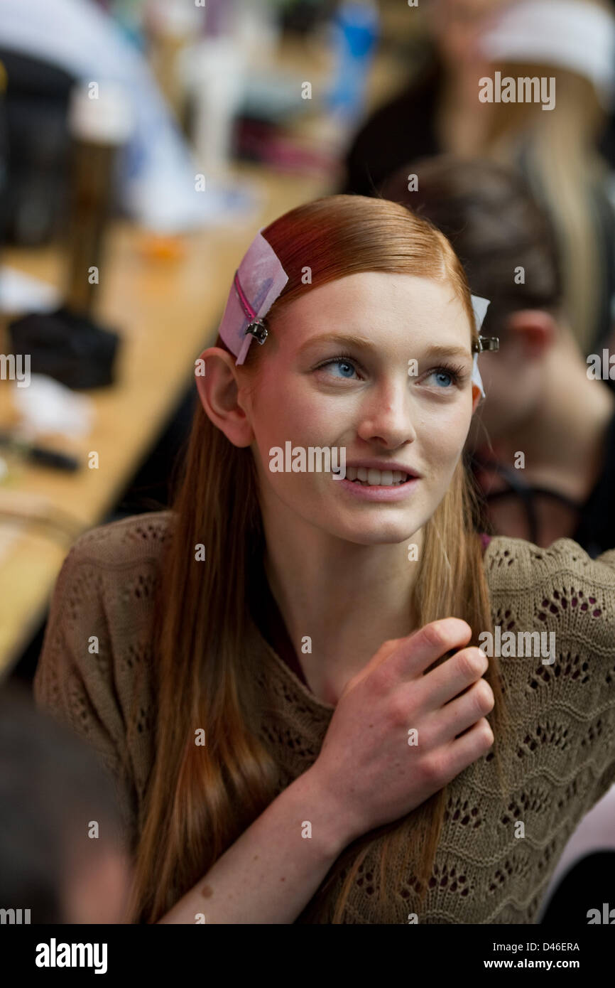 Paris, France. 6th March, 2013. Backstage during the Fashion Show of ...