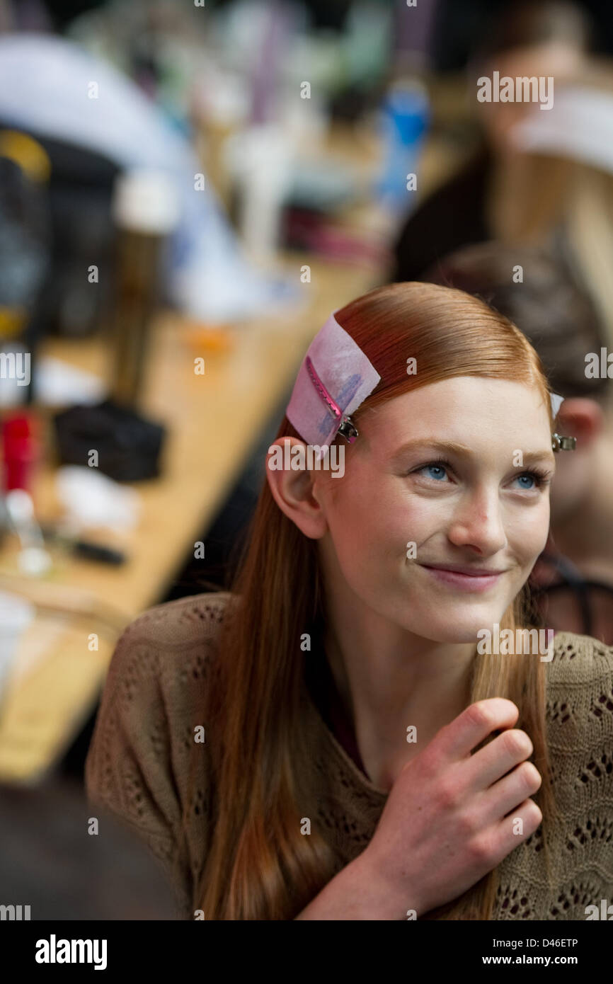 Paris, France. 6th March, 2013. Backstage during the Fashion Show of ...