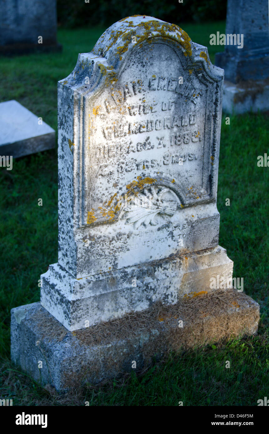 Old Maine gravestone with elaborate profile and carving of wheat sheaf ...