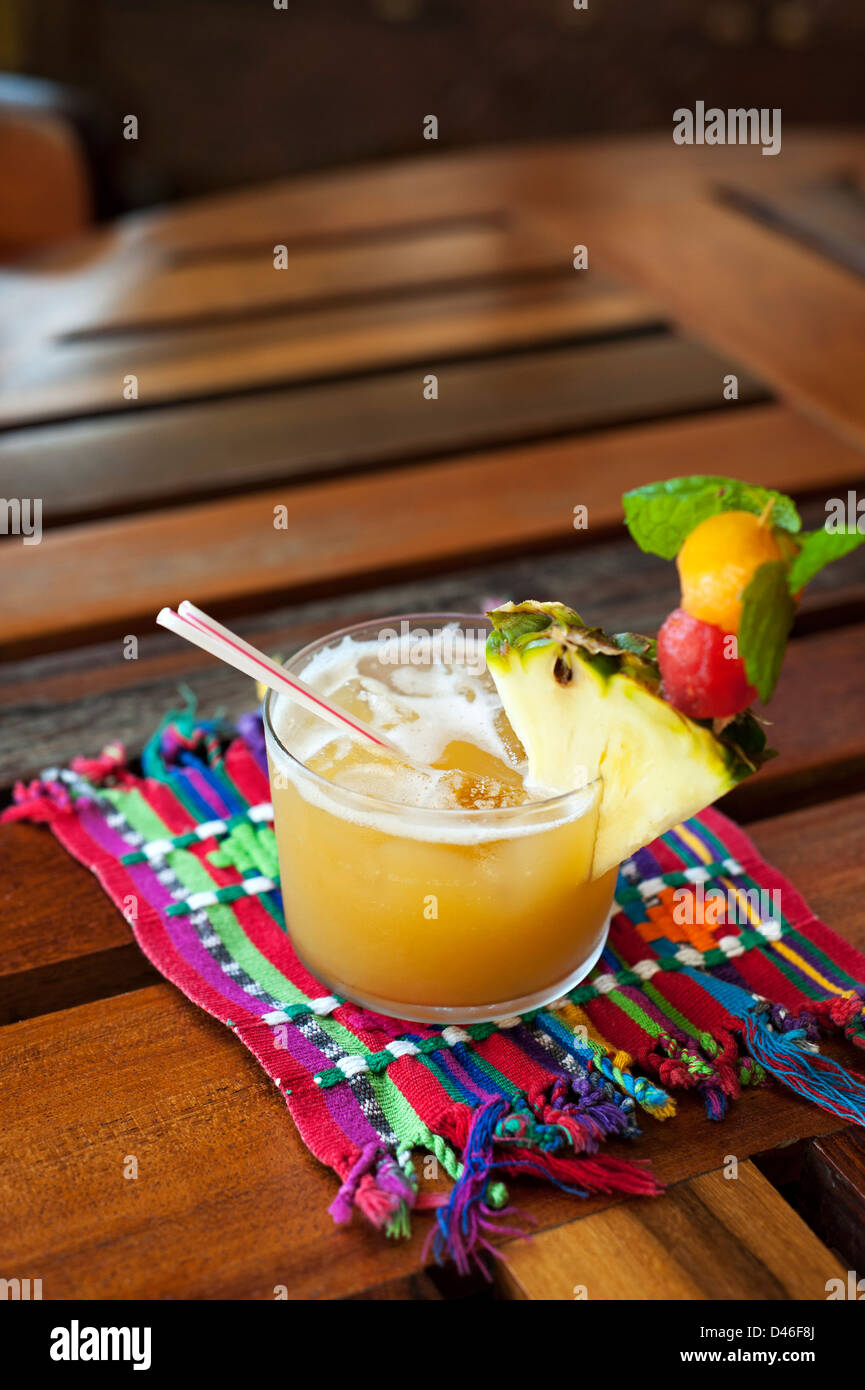 Welcome cocktail at Blancaneaux Lodge, Belize Stock Photo - Alamy