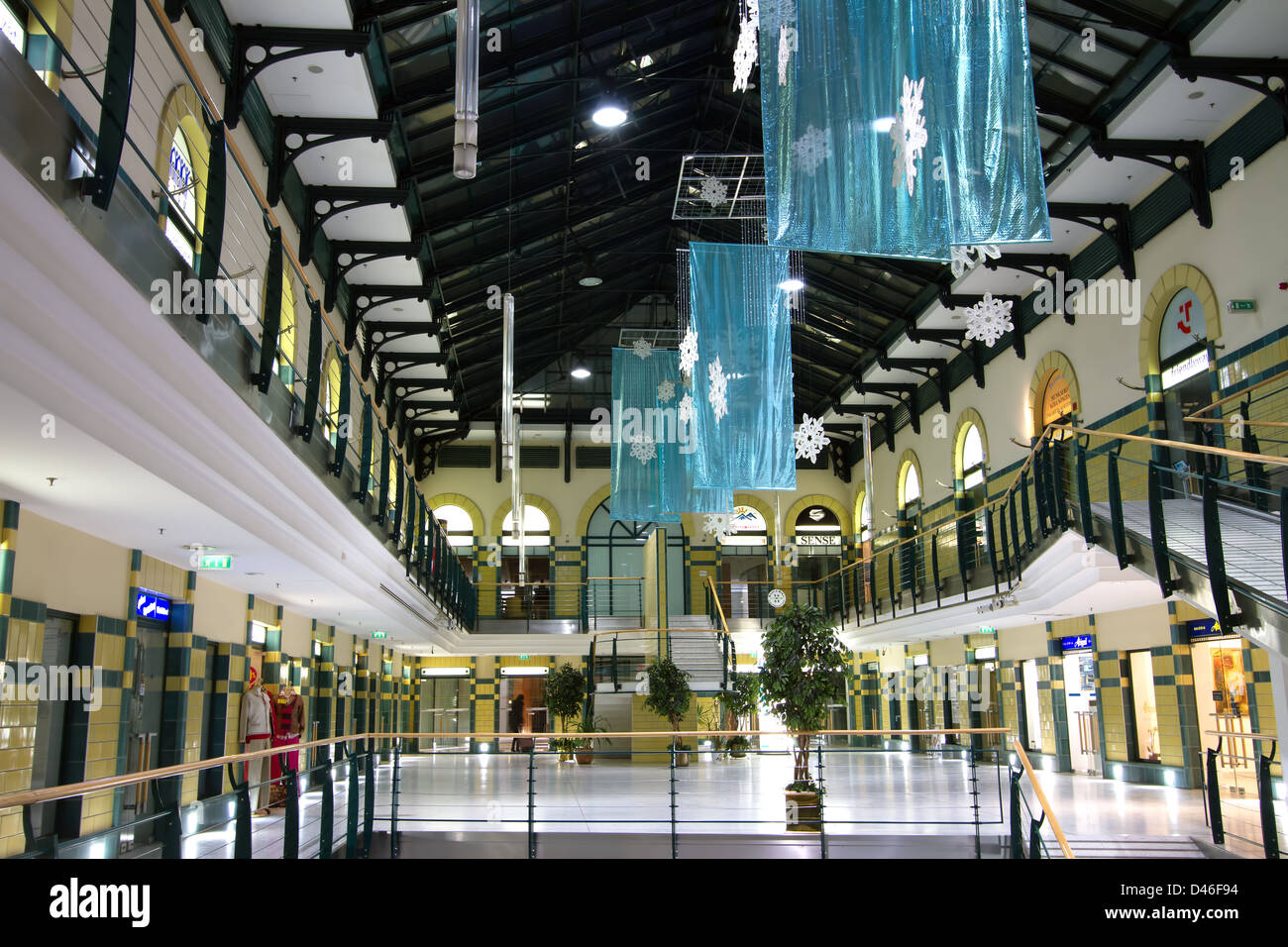 Empty Shopping Mall Plaza in Budapest Hungary Millenium Center Stock ...
