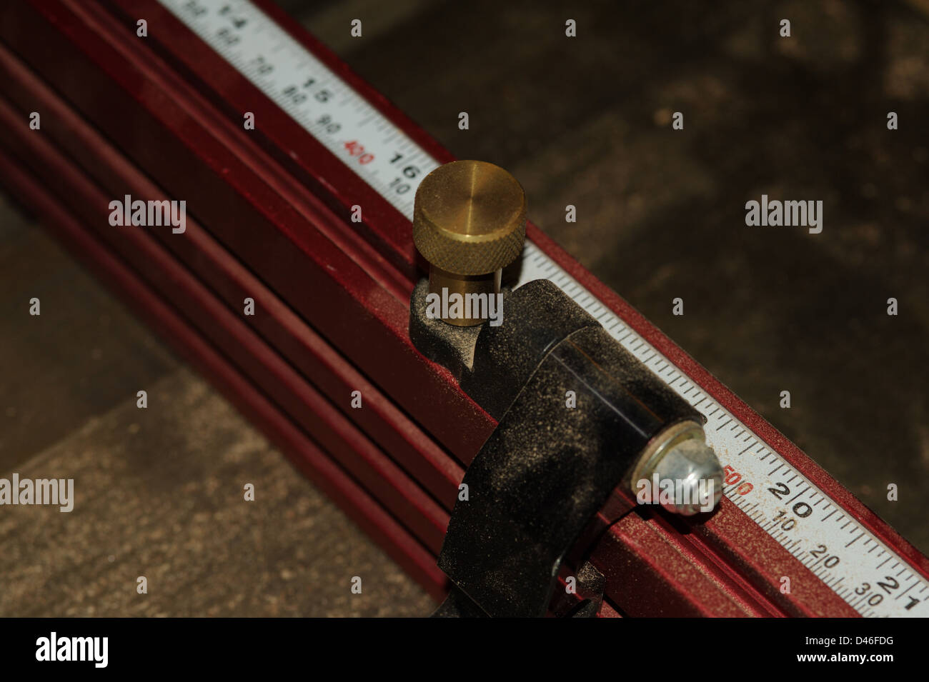 tablesaw ruler with stopper Stock Photo - Alamy